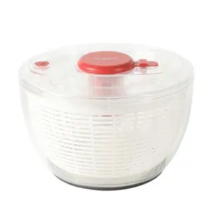 SUR LA TABLE KITCHEN ESSENTIALS Aero Stainless Steel Salad Spinner With Removable Basket - Red