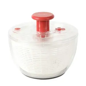 SUR LA TABLE KITCHEN ESSENTIALS Aero Stainless Steel Salad Spinner With Removable Basket - Red