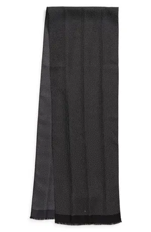 TOM FORD Polka Dot Silk Twill Fringe Scarf - Black/off White