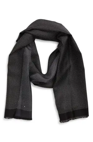 TOM FORD Polka Dot Silk Twill Fringe Scarf