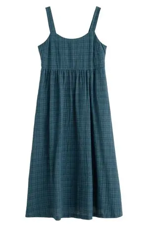 SEASALT CORNWALL Laity Plaid Organic Cotton Blend Midi Dress