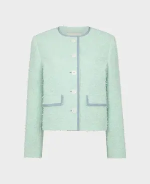 REALLY WILD CLOTHING Really Wild Clothing Cotton Blend Braided Boucle Jacket Mint