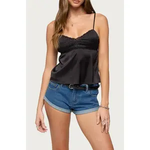 EDIKTED Blanca Satin Lace Trim Camisole
