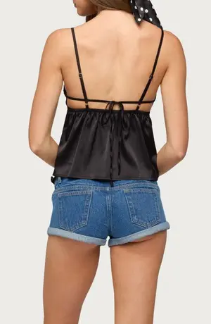 EDIKTED Blanca Satin Lace Trim Camisole