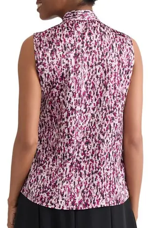 KASPER Sleeveless Printed V-neck Top