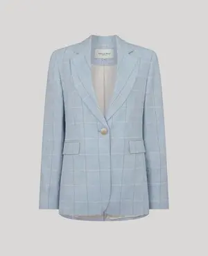 REALLY WILD CLOTHING Tania Wool Blend Jacket - Blue Check