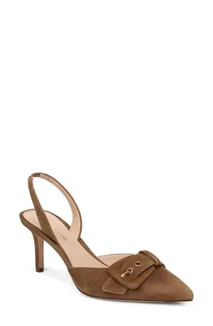 Veronica Beard Lenora Leather Slingback Pump Chestnut Leather