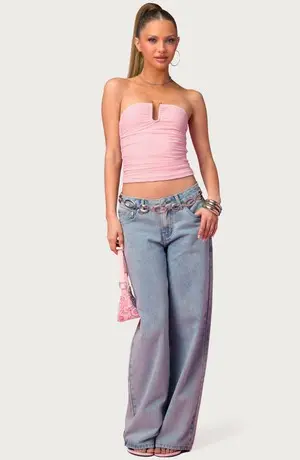 EDIKTED X Barbie™ Strapless Top