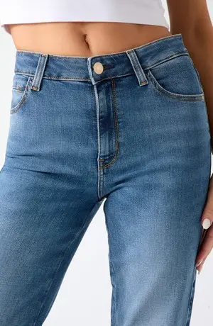 Guess Mid Rise Straight Leg Jeans