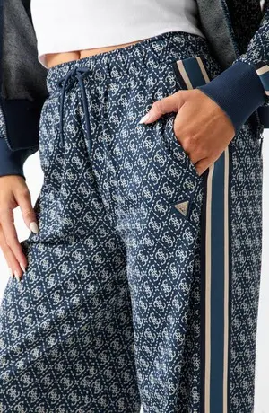 Guess 4g Logo Jacquard Wide Leg Pants