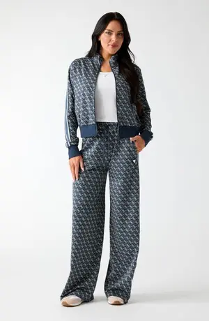 Guess 4g Logo Jacquard Wide Leg Pants