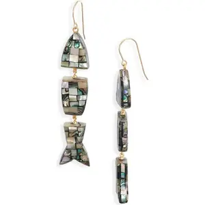 Nest Jewelry Abalone Fish Earrings - Blue Multi