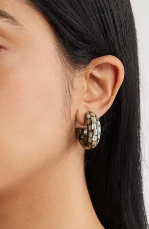 Nest Jewelry Abalone Hoop Earrings