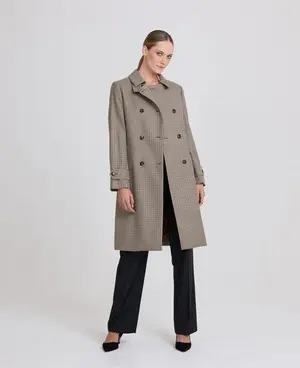 REALLY WILD CLOTHING Orwell Check Trench Coat