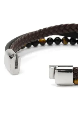 CUFFLINKS, INC. Layered Bead And Leather Bracelet