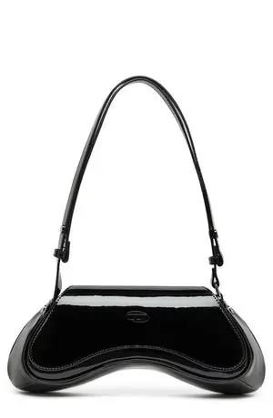DIESEL® Play Faux Leather Shoulder Bag - Black