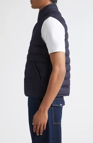 Moncler Liorane Denim Down Puffer Vest - Blue Denim