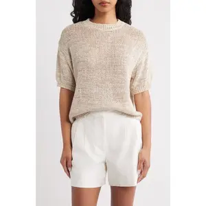 Mango Paquita Speckled Knit Cotton Blend Sweater