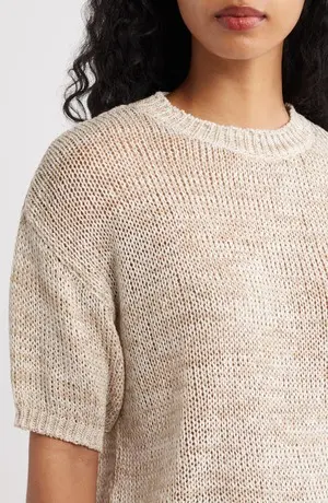 Mango Paquita Speckled Knit Cotton Blend Sweater