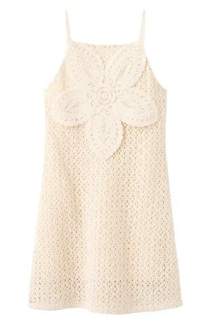 Mango Hibisco Crochet Flower Minidress