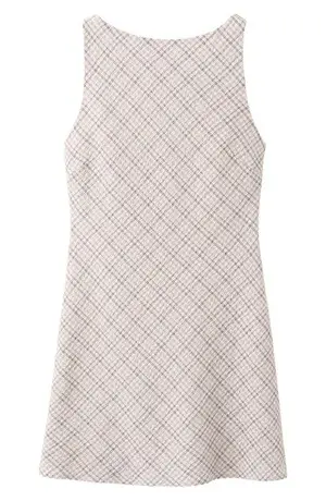 Mango Fondi Plaid Open Back Minidress