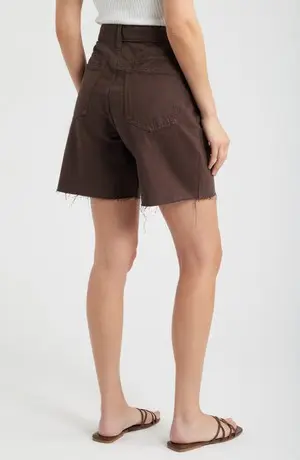 Mango Raw Edge Hem Denim Bermuda Shorts