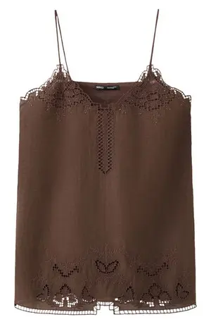 Mango Zoe Cutwork Lace Detail Minidress