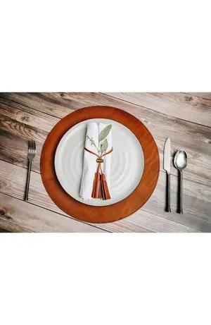 KORCHMAR Nelson Leather Circular Placemat - Espresso