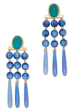 Ramy Brook Elisa Agate Chandelier Earrings - Blue Multi