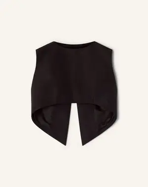 LANVIN Silk Faille Cropped Top - Black