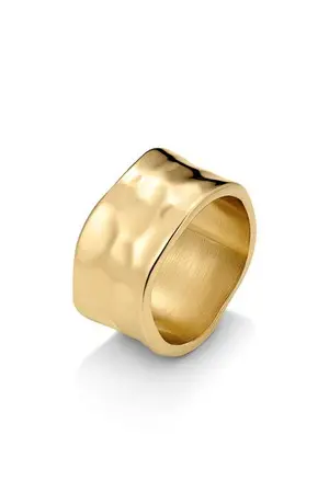 D.LOUISE Textured Goldtone Band Ring