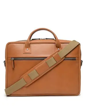 KORCHMAR Dylan Slim Leather Briefcase - Tan
