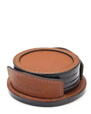 KORCHMAR Frost Leather Coaster Set - Tan