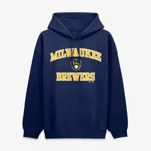 LOGO ATHLETIC Milwaukee Brewers Heart & Soul Hoodie - Navy