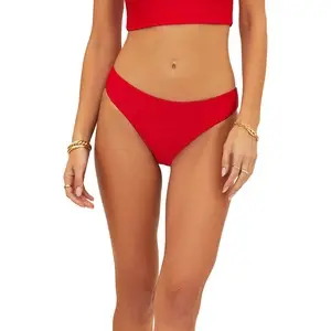 Beach Riot Ribbed Bikini Bottoms - Red