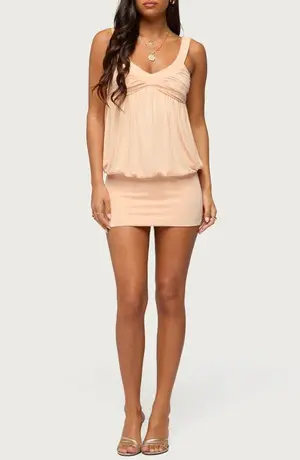 EDIKTED Adrey Sleeveless Bubble Minidress - Orange