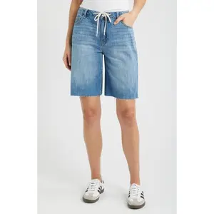1822 Denim Raw Hem Long Denim Shorts - Yonkers