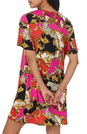 ROOM SERVICE Short Sleeve Nightshirt - Multi