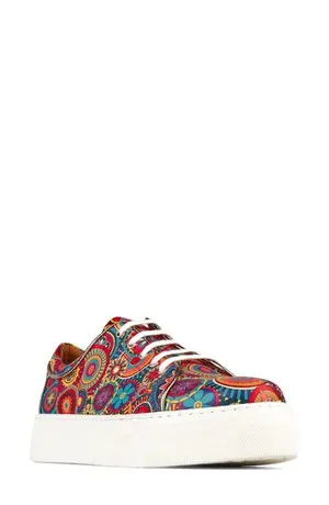 EMBASSY LONDON Camila Water Resistant Lace-up Sneaker - Blue Multi Pattern