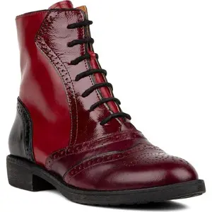 EMBASSY LONDON Water Resistant Leather Ankle Boots - Red