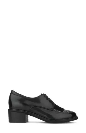 EMBASSY LONDON Lace-up Water Resistant Brogue Oxfords - Black