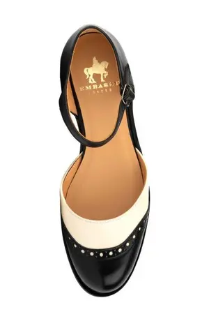 EMBASSY LONDON Gigot Ankle Strap Flat - Black