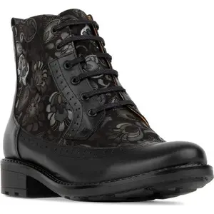 EMBASSY LONDON Floral Wingtip Combat Boots
