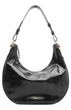 AREZZO Cora Large Leather Hobo Bag - Black