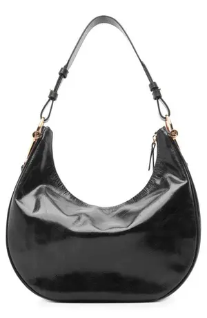 AREZZO Cora Large Leather Hobo Bag - Black