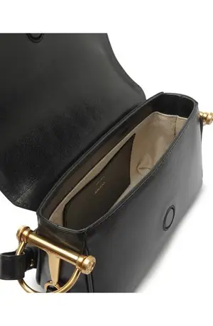 AREZZO Cora Small Leather Crossbody Bag - Black