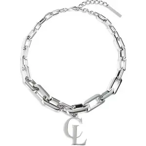 CHRISTIAN LOUBOUTIN Atlas Graduated Chain Cl Pendant Necklace - Silver