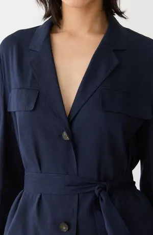 Lafayette 148 New York Belted Linen Blend Blazer