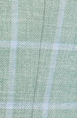 JACK VICTOR Unconstructed Green Windowpane Check Wool & Silk Blend Sport Coat - Sage