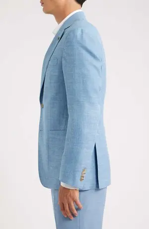 JACK VICTOR Unconstructed Slub Wool & Silk Blend Sport Coat